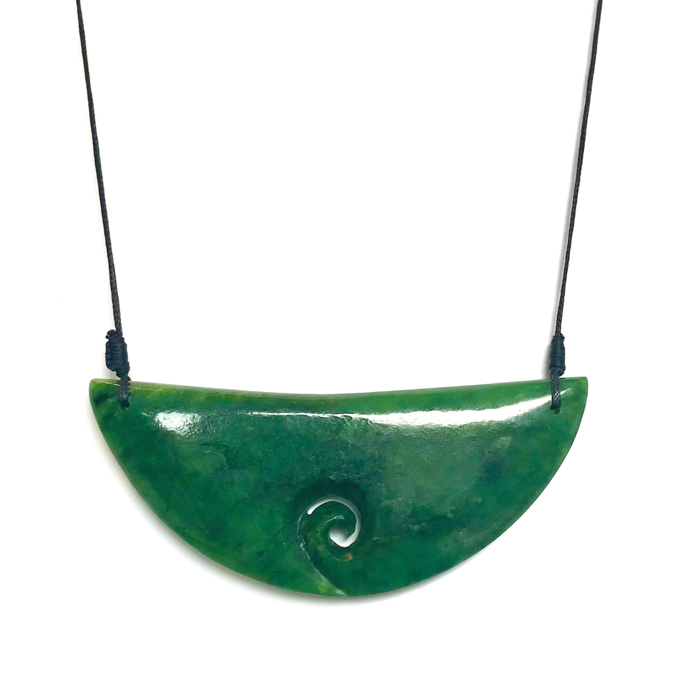 NZ Greenstone Breast Plate with Koru - 120mm – Stone and Bone