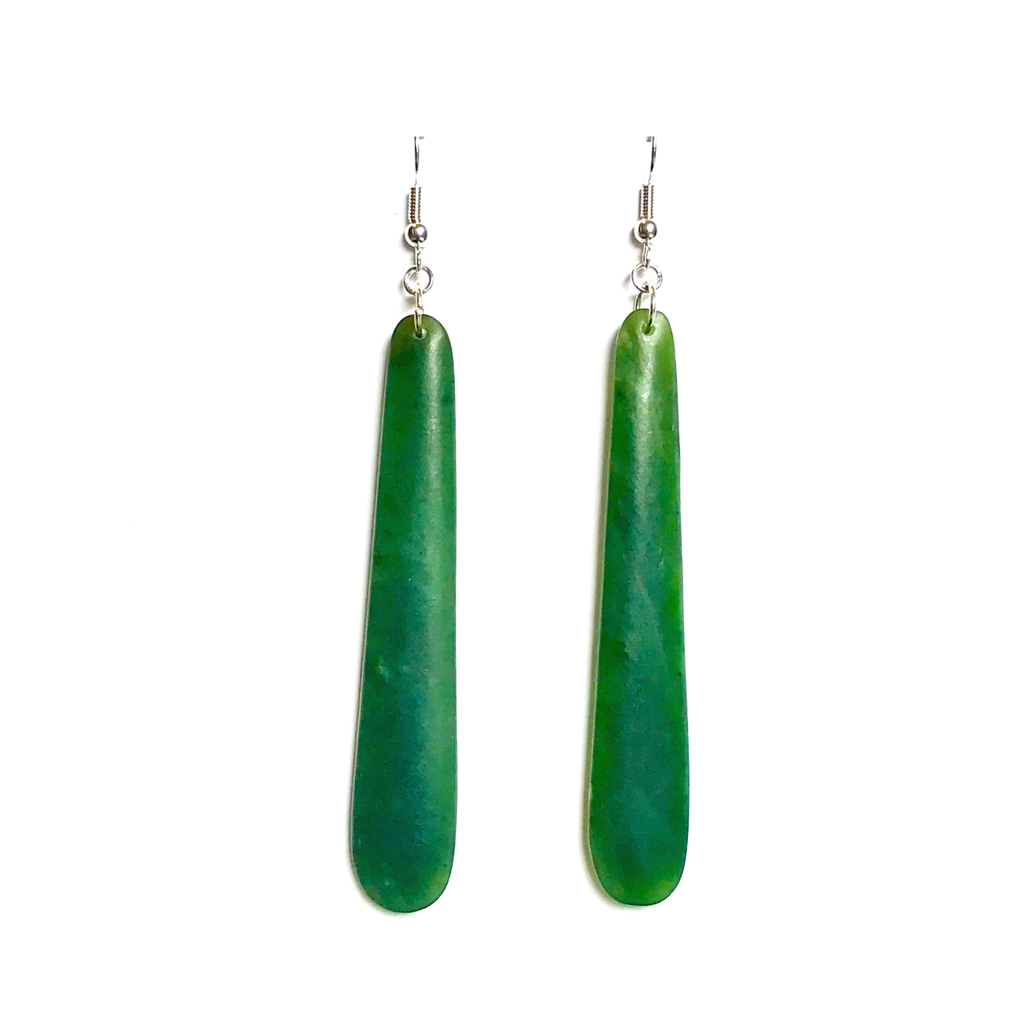 NZ Greenstone Teardrop Earrings - 70mm – Stone and Bone