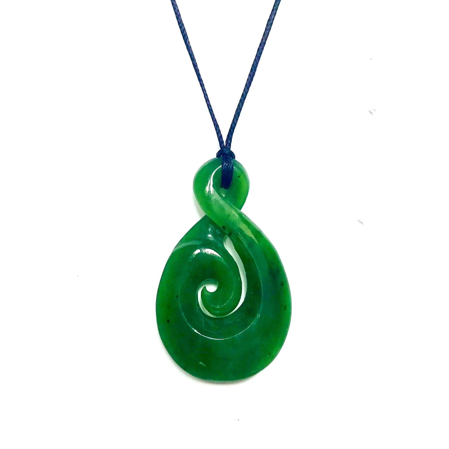 NZ Greenstone Pendant - Twist & Koru 54mm – Stone and Bone